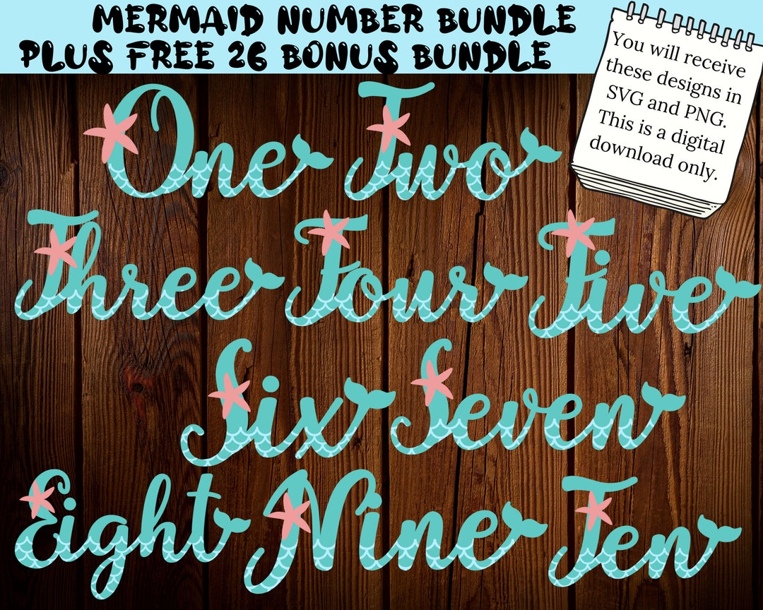 1-10 Mermaid Svg Mermaid Numbers Svg Mermaid Birthday Svg - Etsy