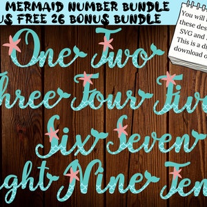 1-10 Mermaid Svg Mermaid Numbers Svg Mermaid Birthday Svg - Etsy