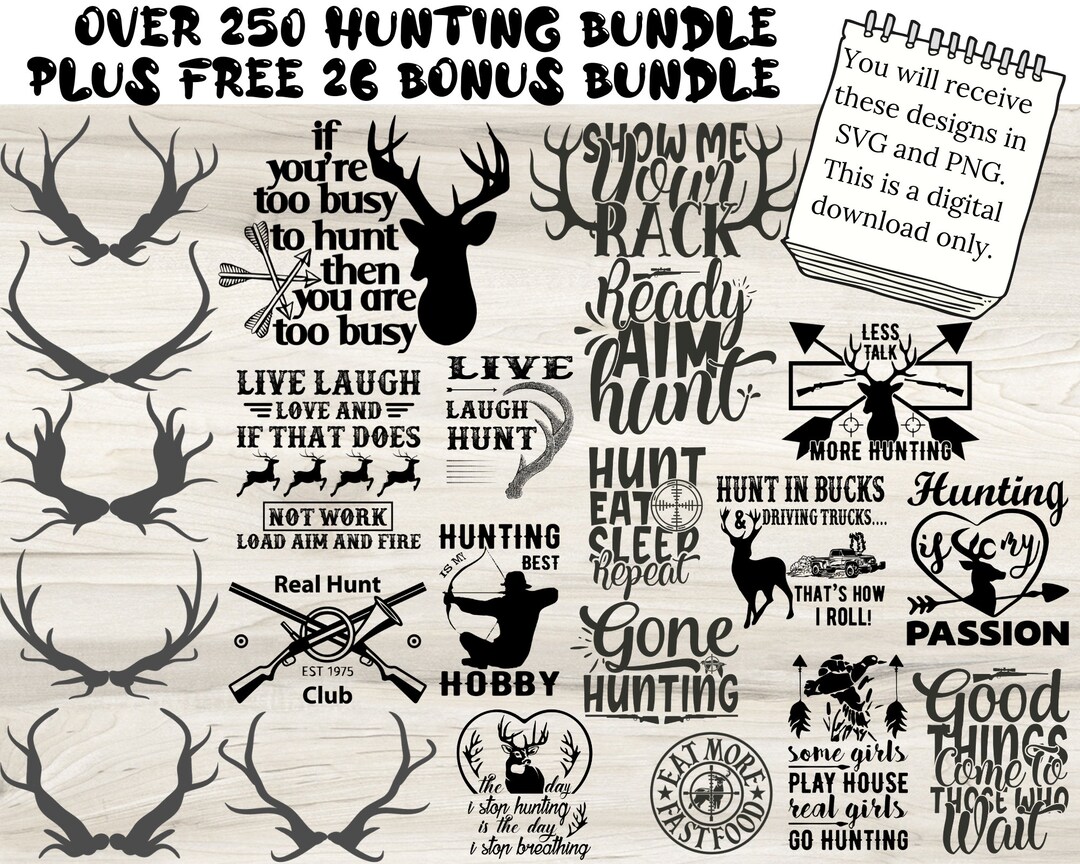 250 Hunting Svg, Deer Hunting Svg, Deer Svg, Antler Svg, Duck Hunting ...