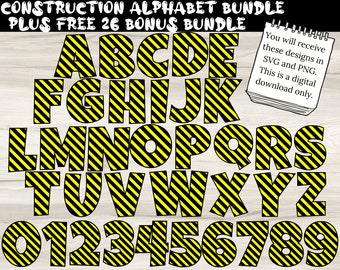 Construction Letters Svg - Etsy