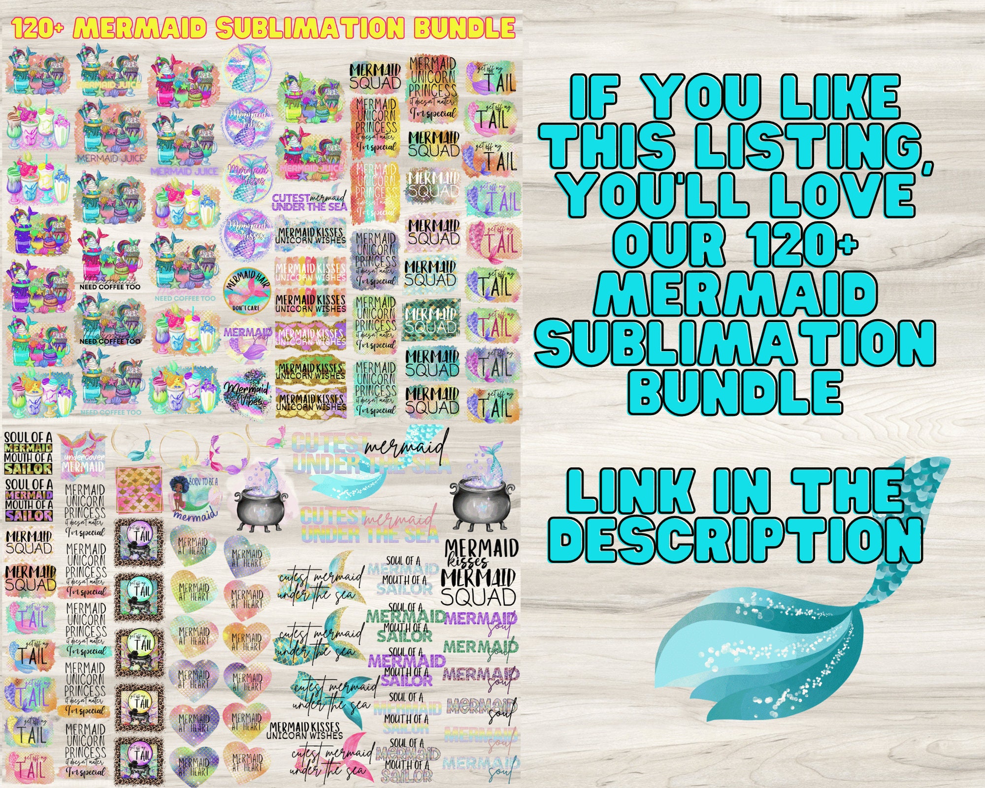 Mermaid Vibes Mermaid Clipart Mermaid Sublimation Mermaid - Etsy