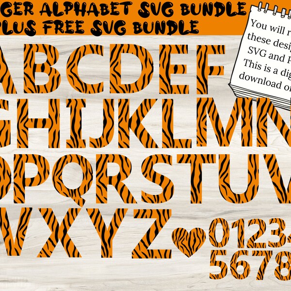 Tiger Font Svg - Etsy