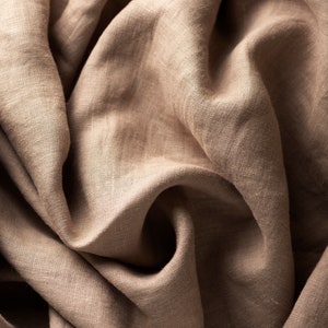 Natural Linen Fabric in Sand Color, Pure Softened Linen, 100% Flax by ...