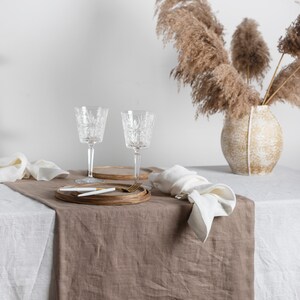 Linen Table Runner in Sand Color Stonewashed Linen Table - Etsy