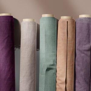 Natural linen fabric flax pure softened linen 100% soft | Etsy