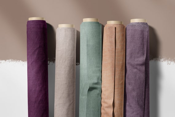 Natural linen fabric flax pure softened linen 100% soft | Etsy