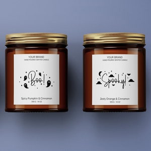 Editable HALLOWEEN Candle Label Template, Halloween Printable, Editable ...