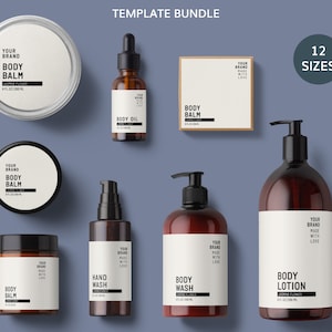 Minimalist Body Product Labels, EDITABLE Cosmetic Labels Printable, DIY ...
