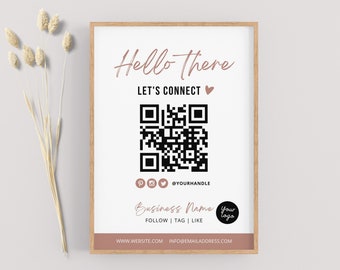 Connect With Us QR Code Sign Template Social Media Sign QR - Etsy