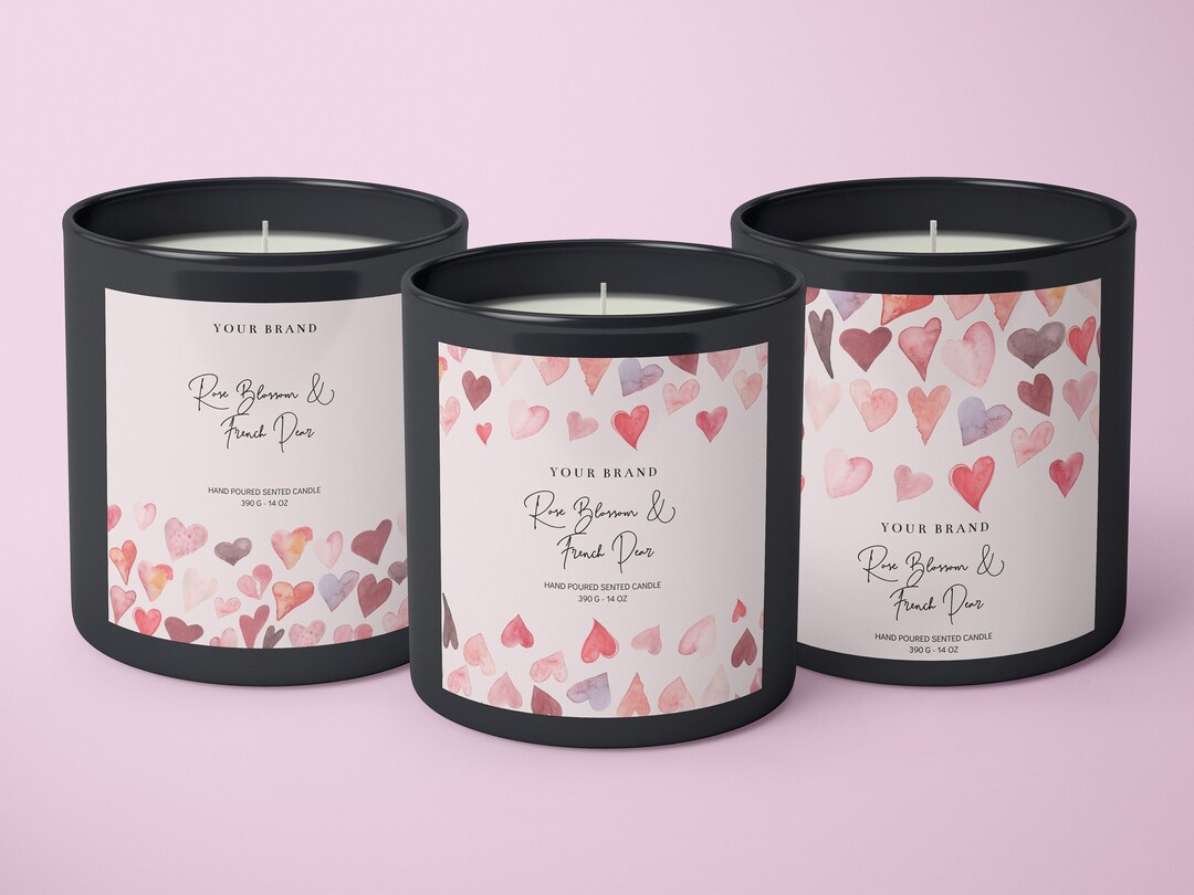 Editable Candle Label, Love Candle Label Design, Valentine, Custom ...