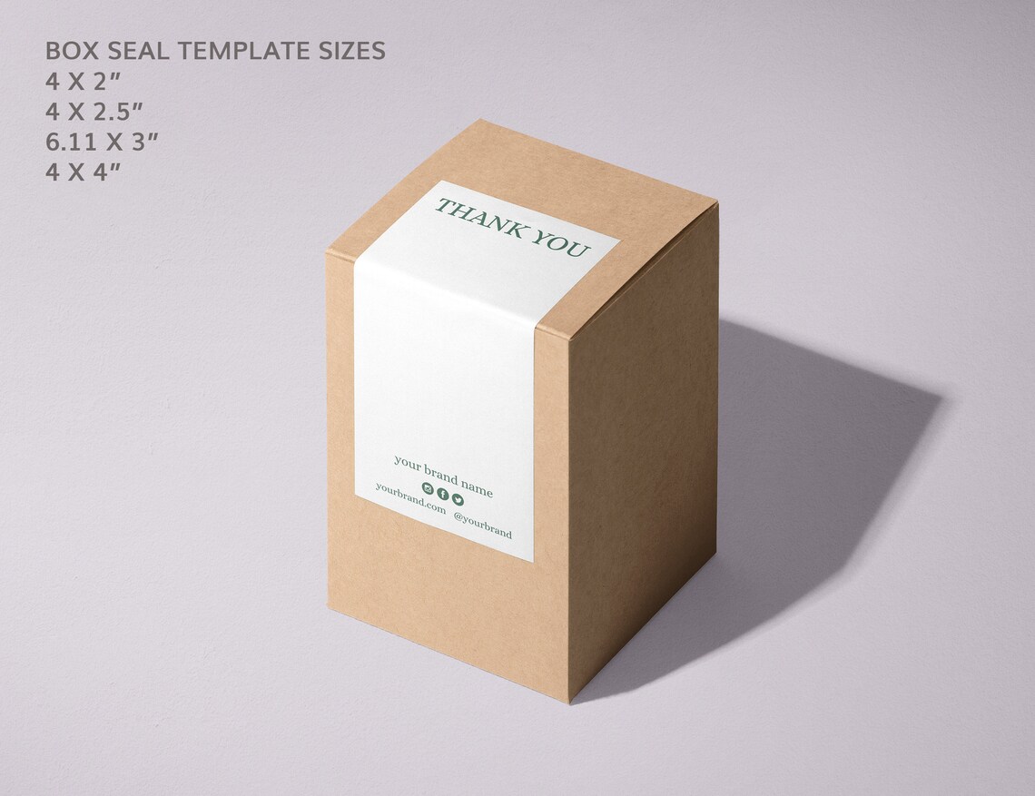 Editable Packaging Template Bundle Editable Box Seal Custom | Etsy