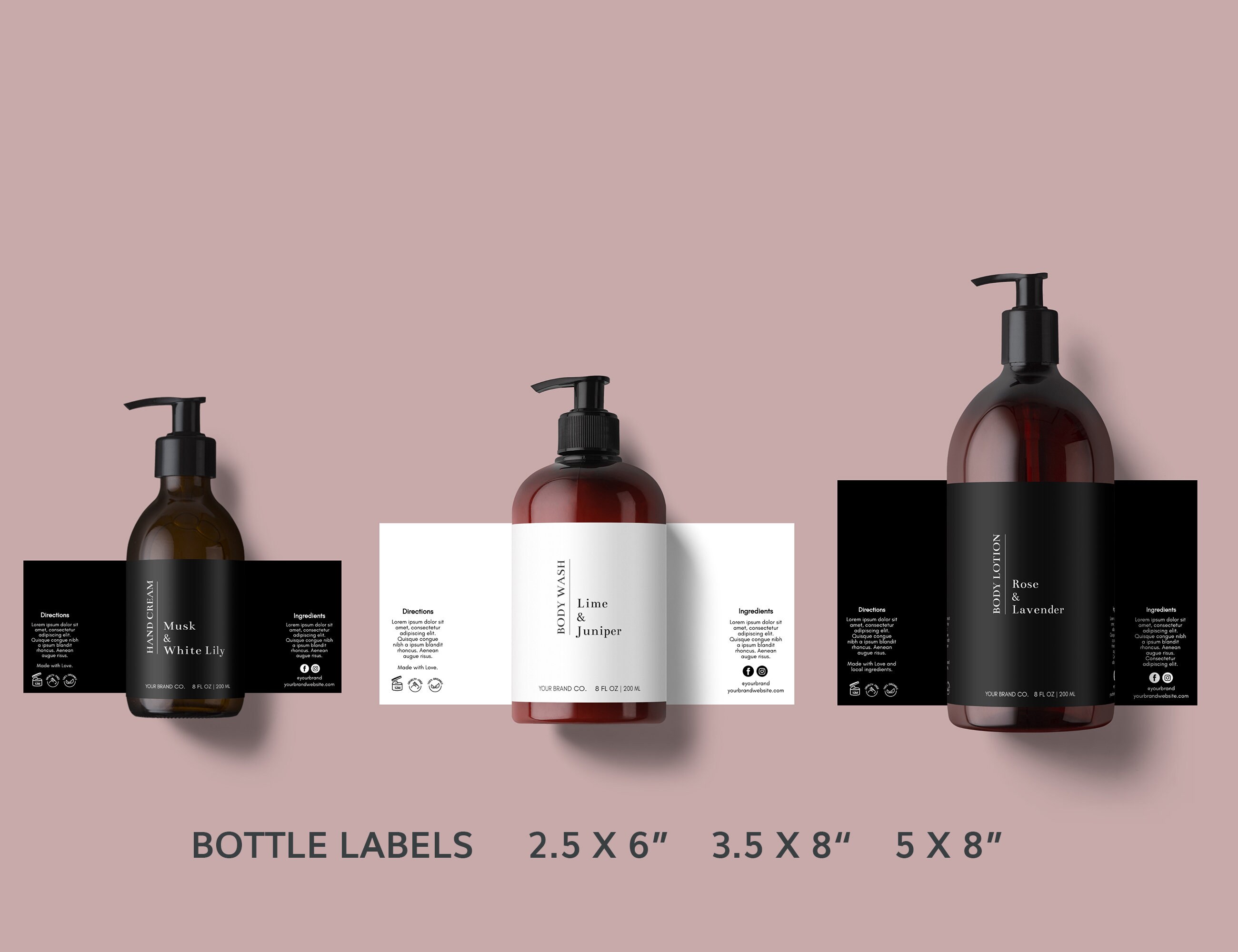 EDITABLE Custom Beauty Product Labels Body Product Labels - Etsy
