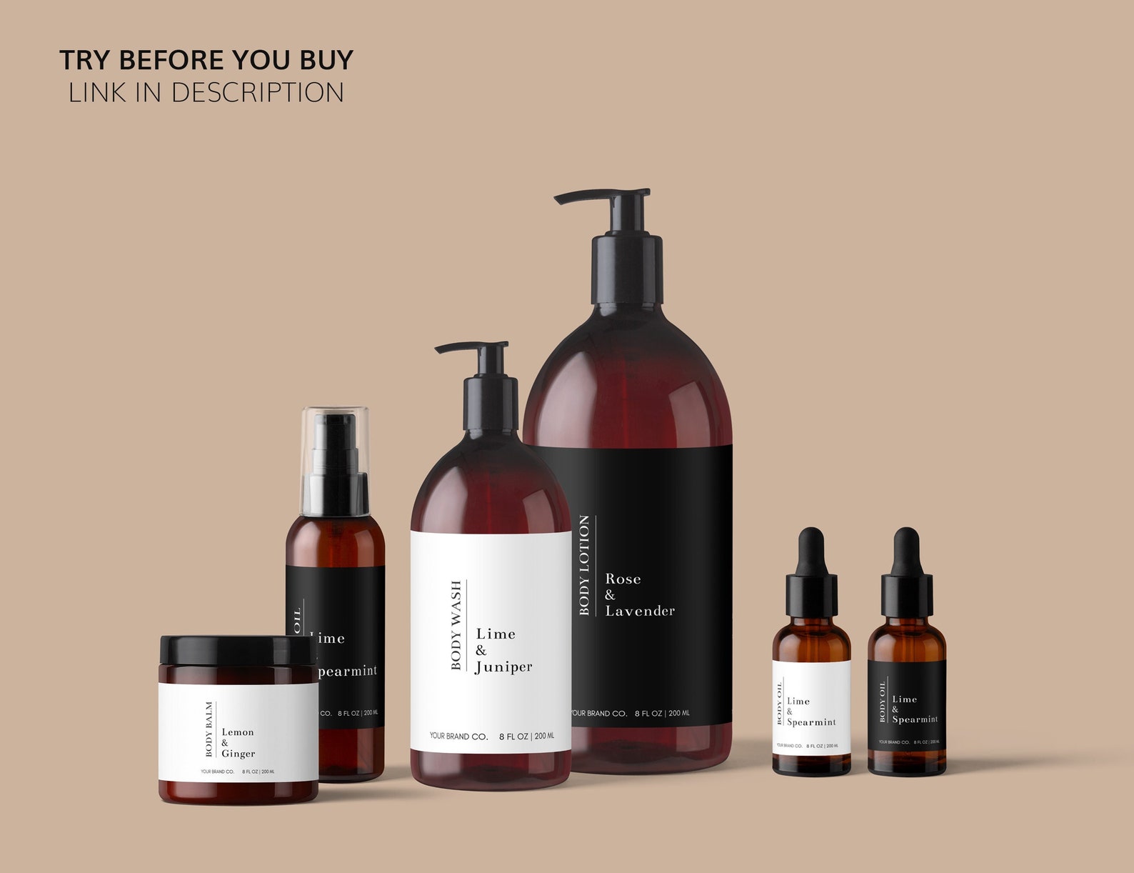 EDITABLE Custom Beauty Product Labels Body Product Labels - Etsy