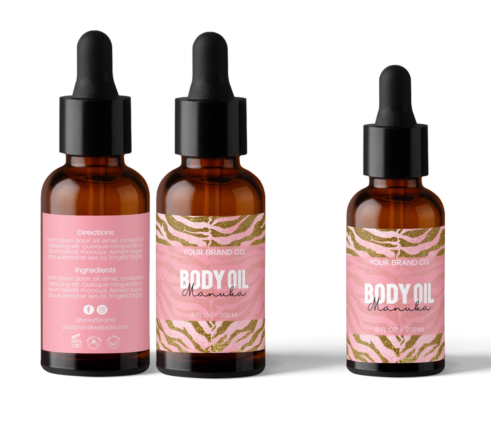 Editable Body Product Labels, Glitter Editable Label, Do It Yourself ...