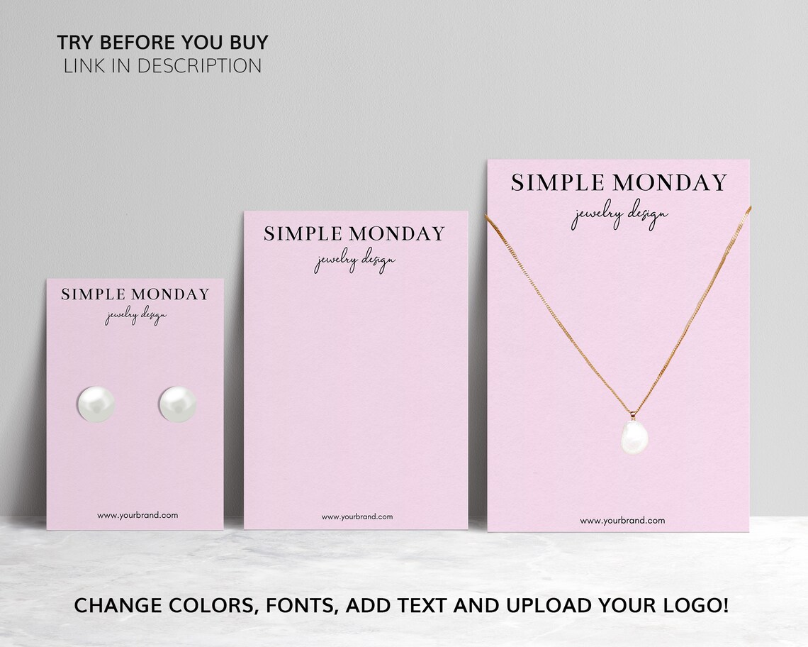 Minimal Jewelry Display Cards Custom Earring Display Cards - Etsy