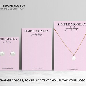 Minimal Jewelry Display Cards, Custom Earring Display Cards, DIY ...