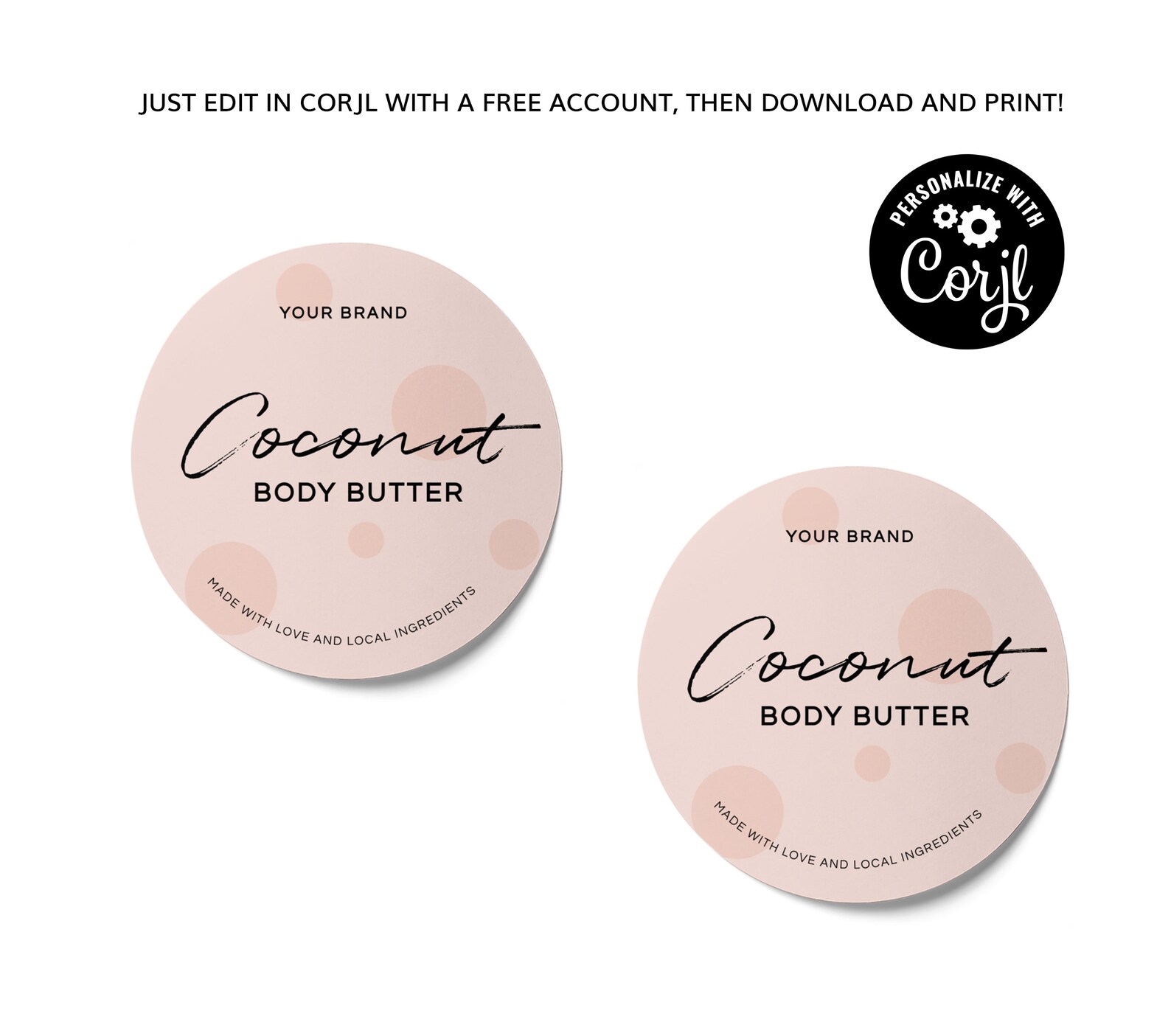 DIY Body Butter Label Wrap Around Label Editable Body - Etsy