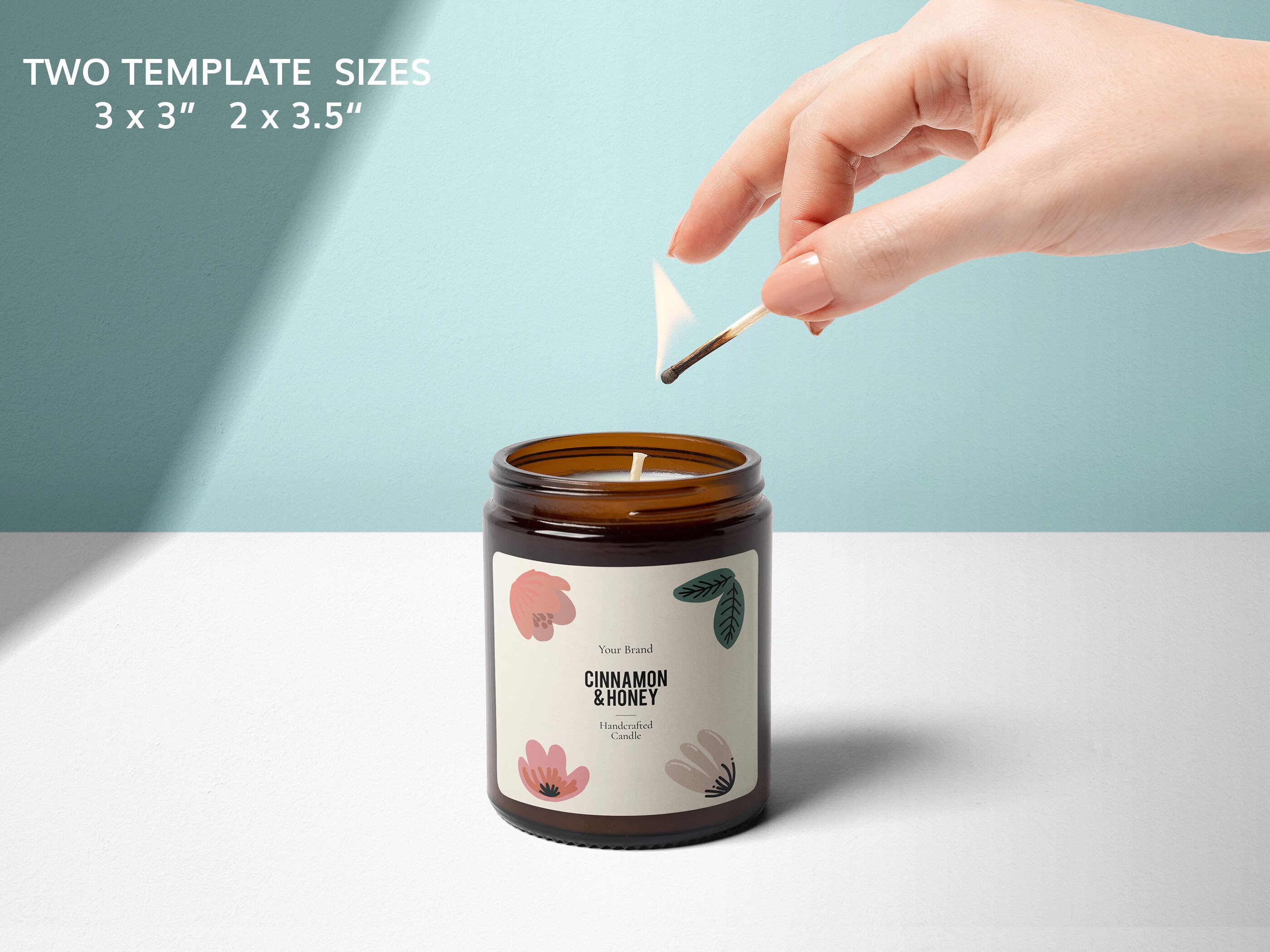 Floral Editable Candle Label, Candle Sticker Template, Diy Jar Label ...