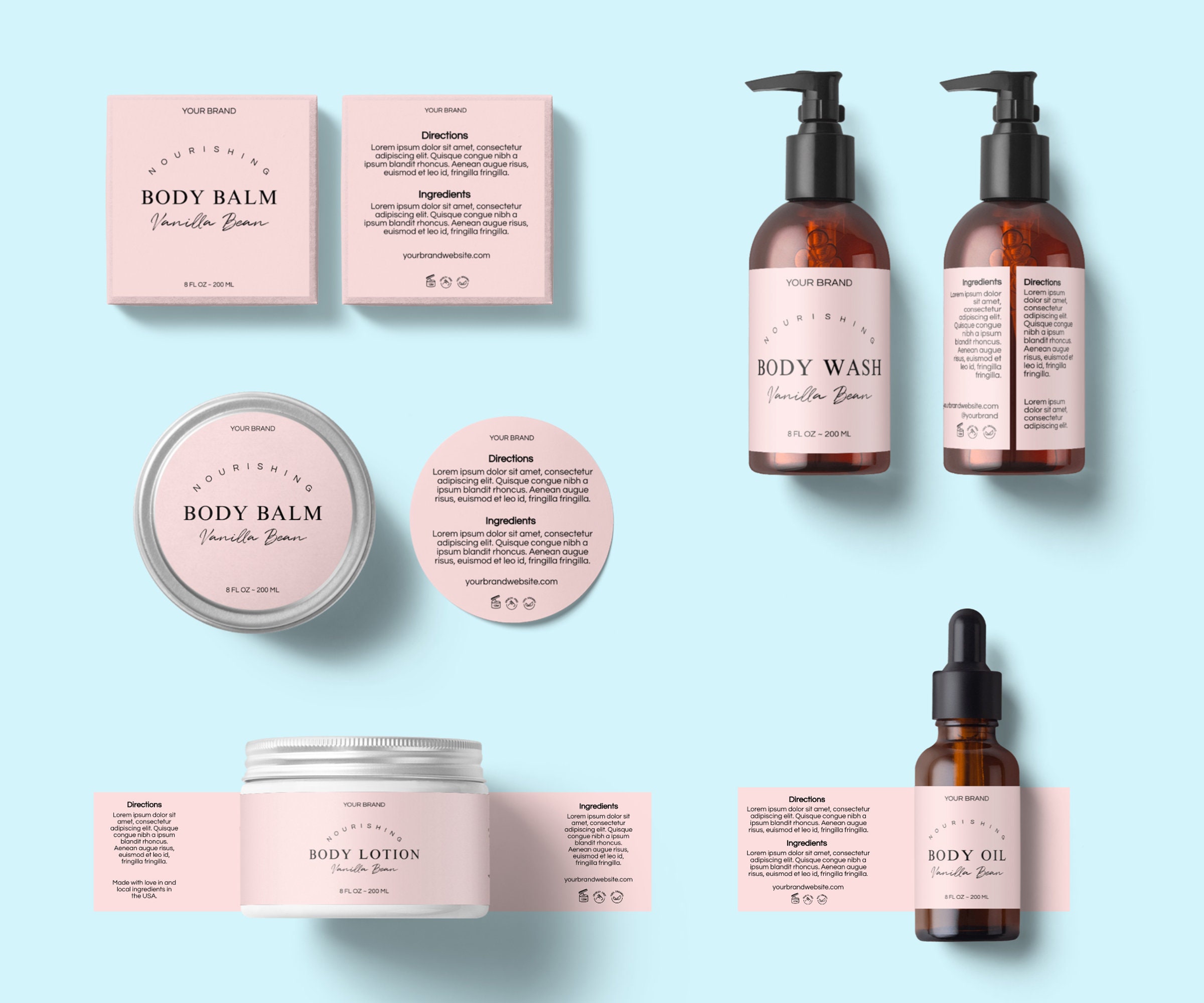 Editable Body Product Labels, Cosmetic Labels Printable, DIY Body ...