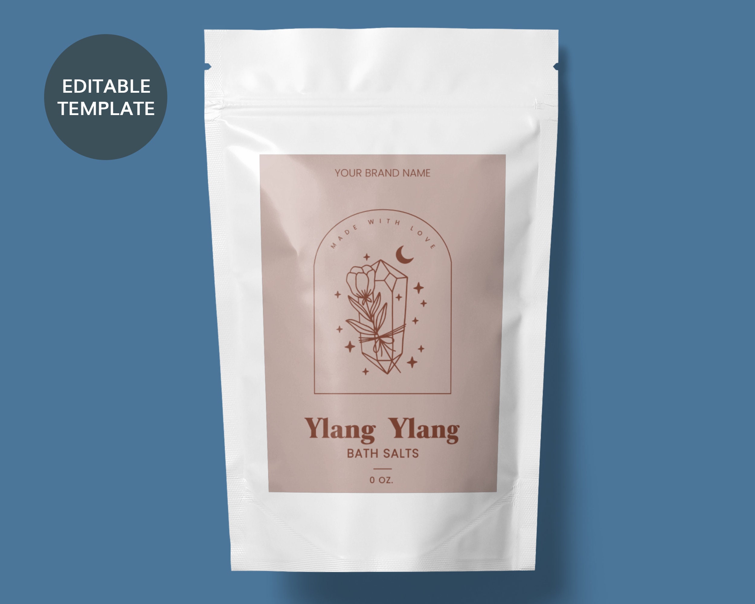 Editable Celestial Label, DIY Bath Salts Label, Bath Soak Label in Two ...