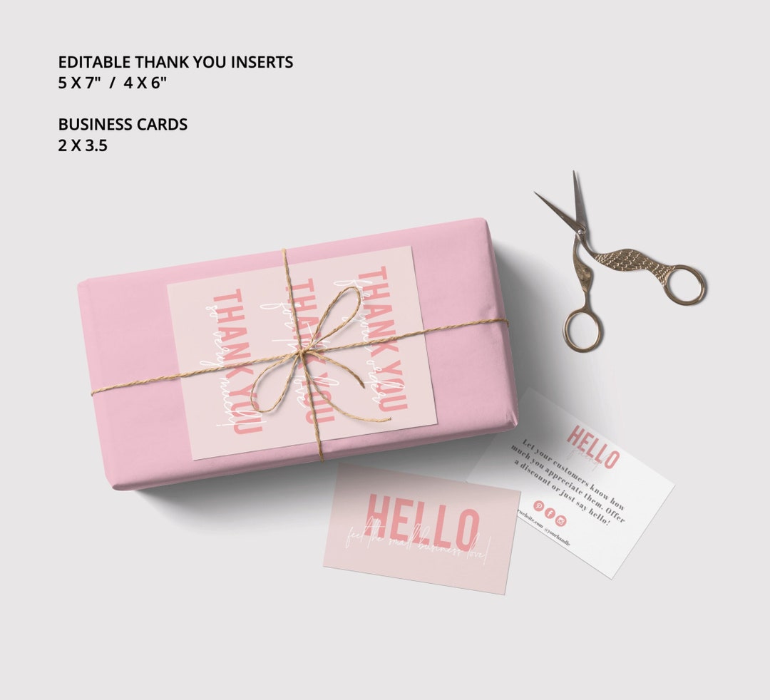 Insert Card for Small Business, Insert Card Design, Thank You Card ...