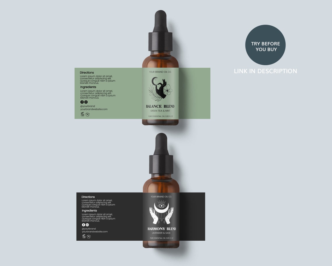 Celestial Label Template Editable Dropper Bottle Label 1oz - Etsy