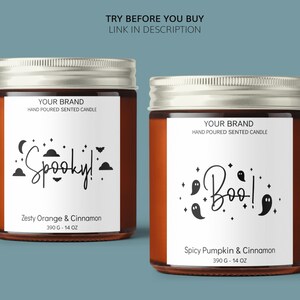 Editable HALLOWEEN Candle Label Template, Halloween Printable, Editable ...
