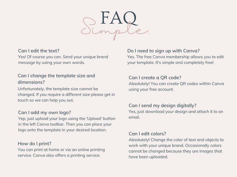 Editable Price List & Payment Accepted Sign QR Code Sign - Etsy