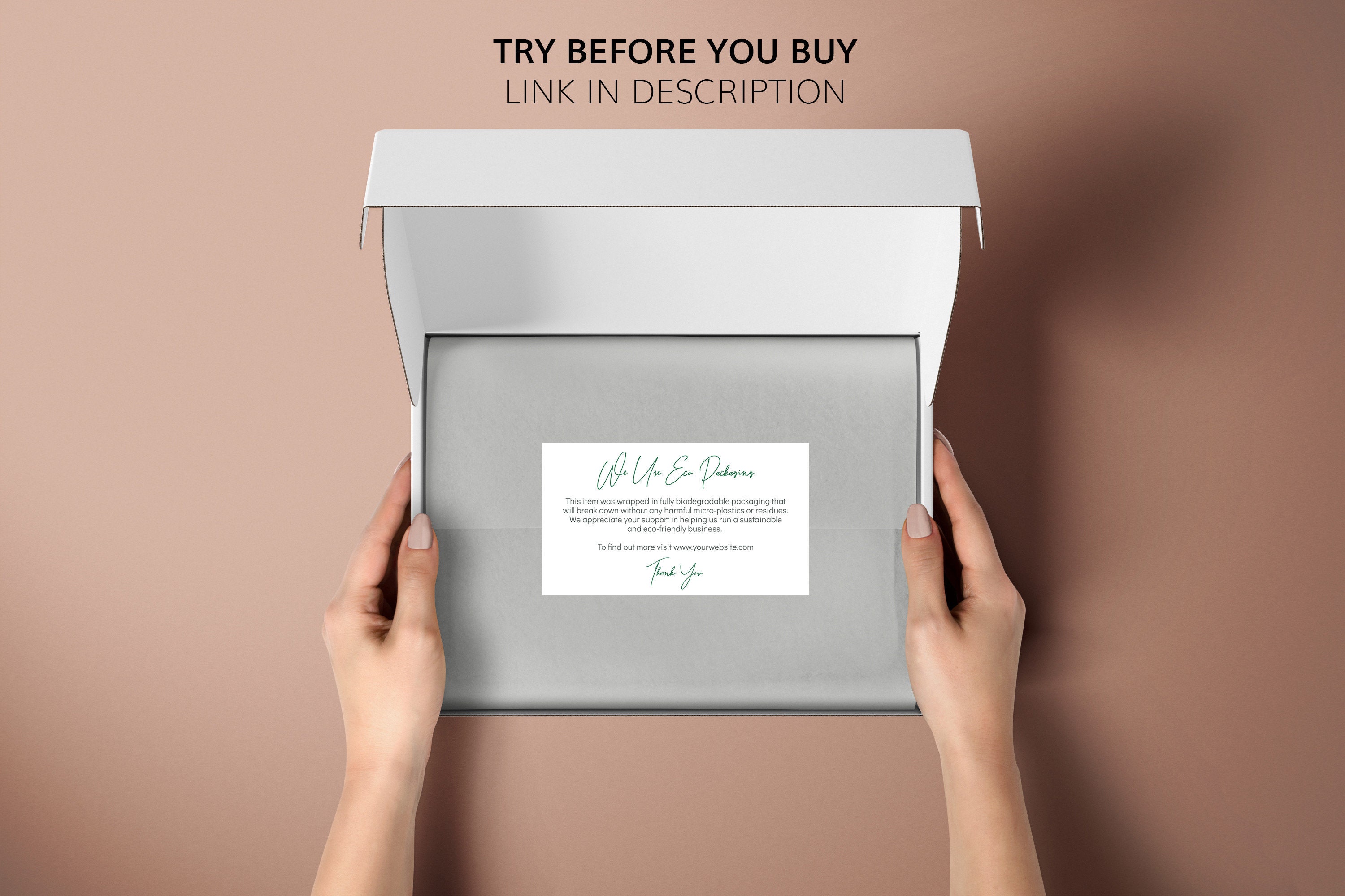 Eco Packaging Insert Card Template, Sustainable Business Insert Card ...