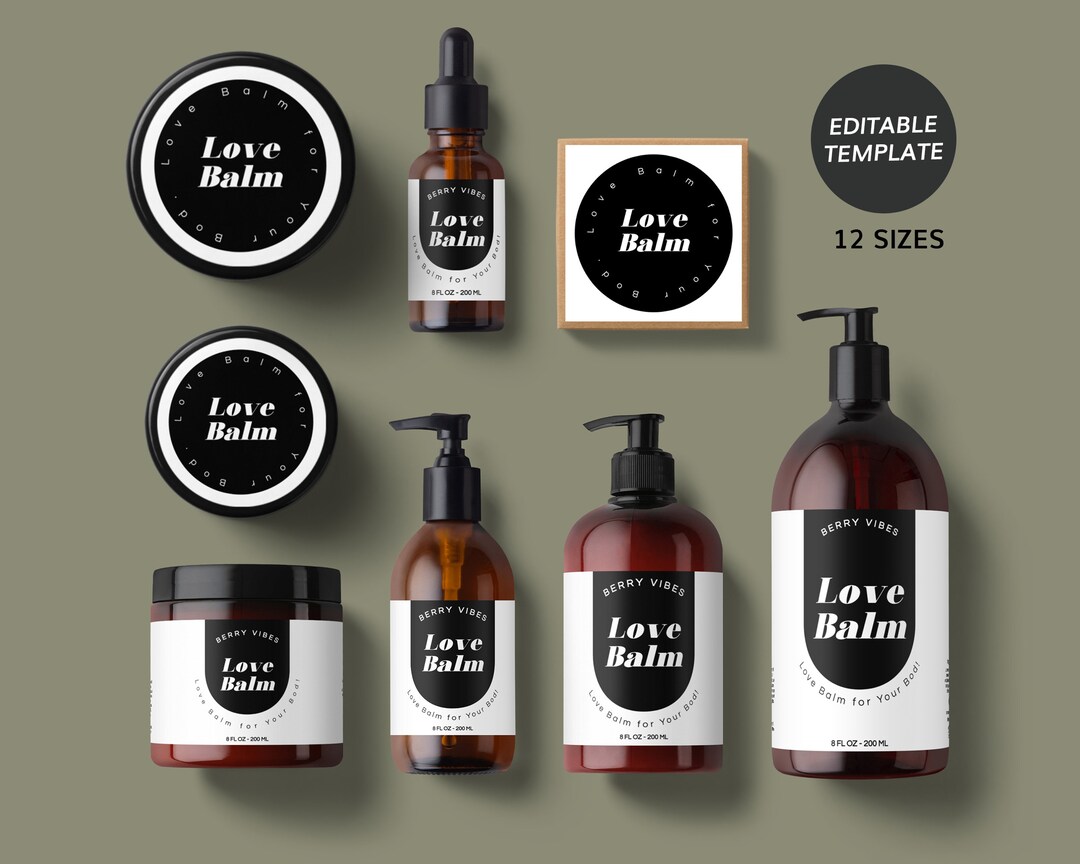 Editable Cosmetic Labels, Label Templates, Skincare Labels, Neutral ...