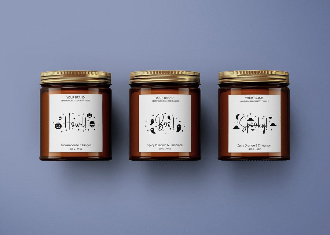 Editable HALLOWEEN Candle Label Template, Halloween Printable, Editable ...