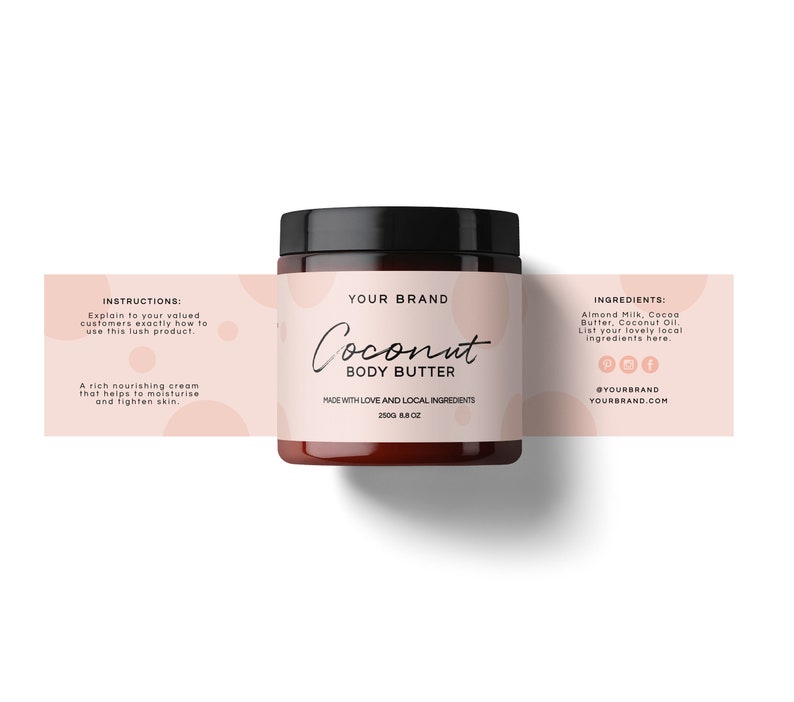 DIY Body Butter Label Wrap Around Label Editable Body - Etsy