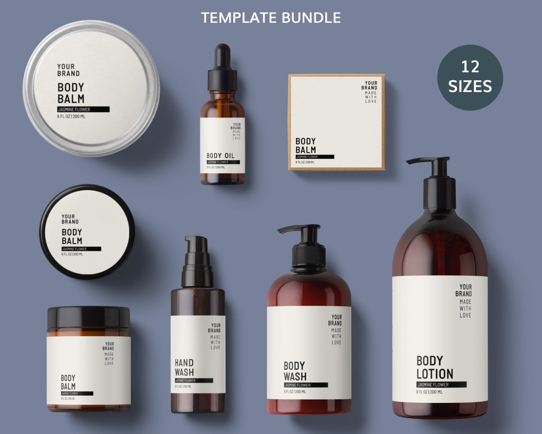 Minimalist Body Product Labels, EDITABLE Cosmetic Labels Printable, DIY ...
