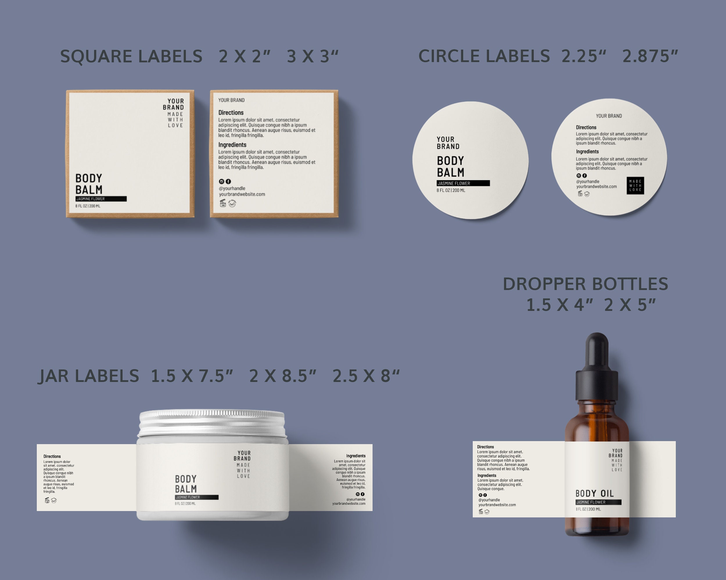 Minimalist Body Product Labels EDITABLE Cosmetic Labels - Etsy
