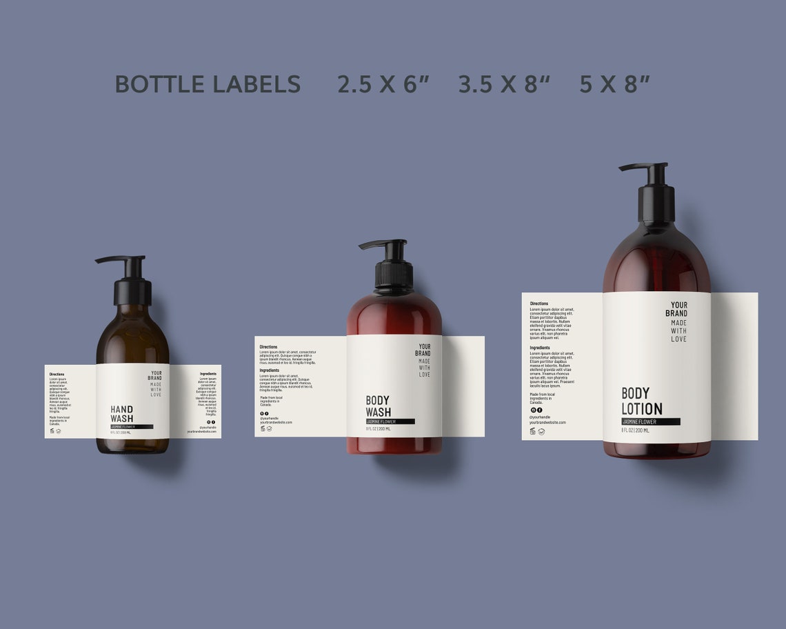 Minimalist Body Product Labels EDITABLE Cosmetic Labels - Etsy