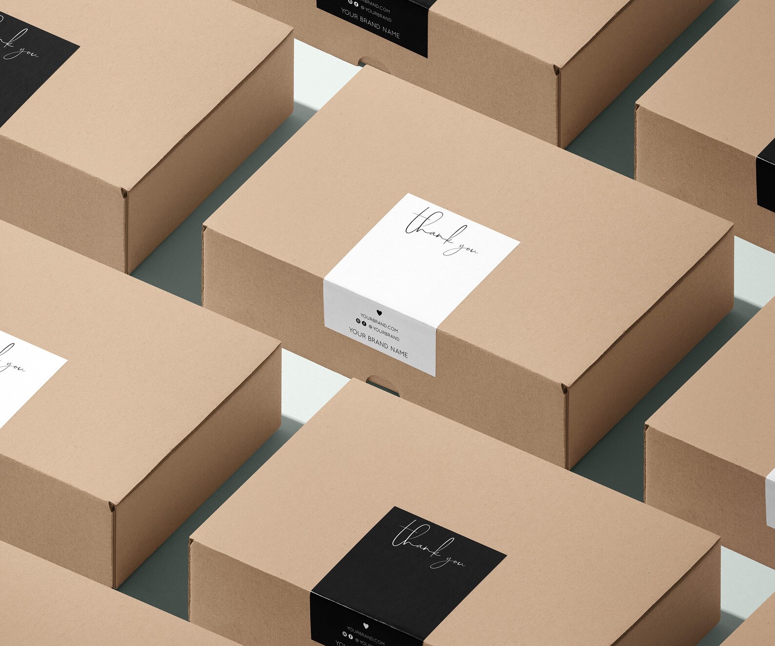 Box Label Template, Editable Packaging Labels, DIY Box Seal Labels ...