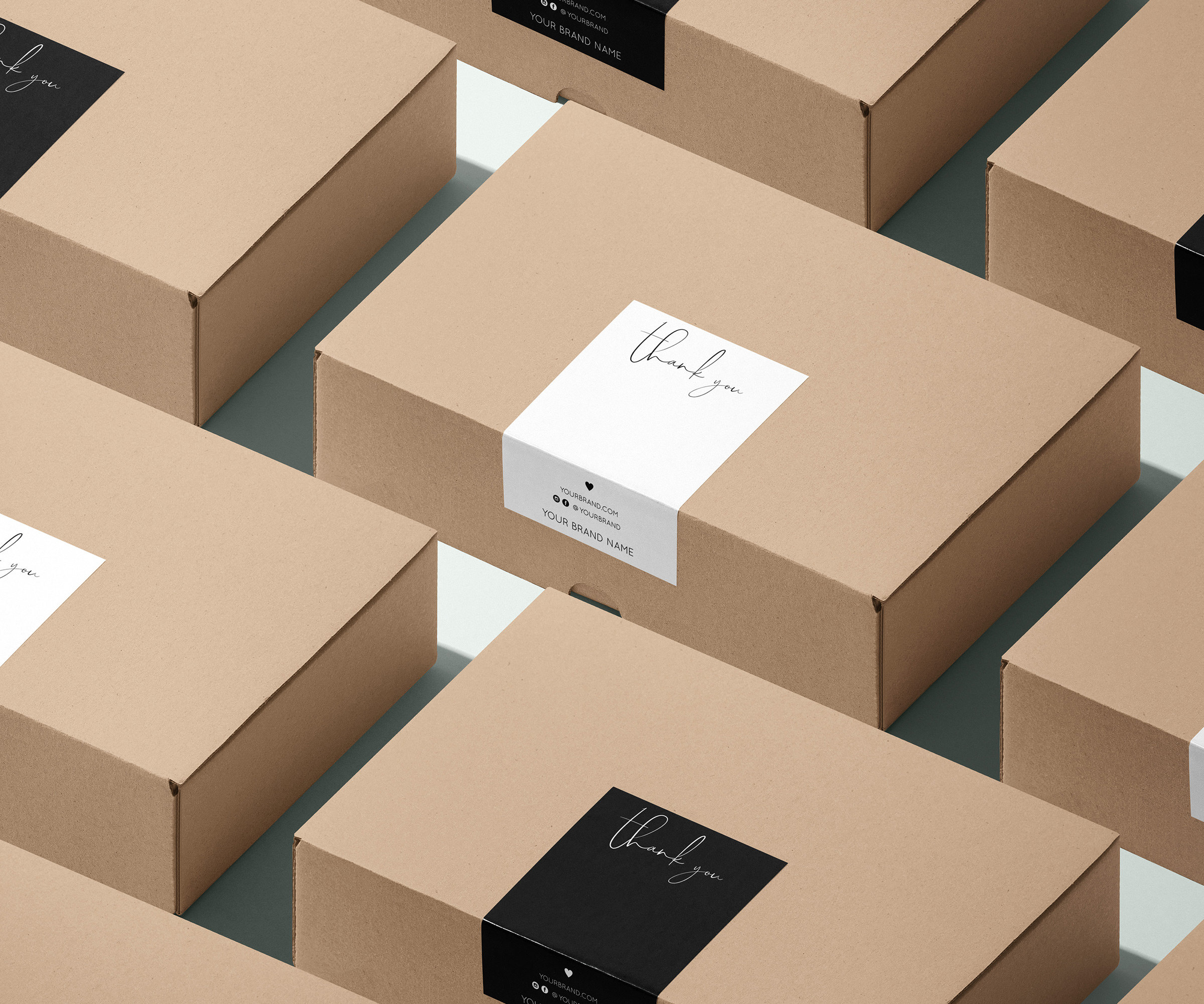 Box Label Template, Editable Packaging Labels, DIY Box Seal Labels ...