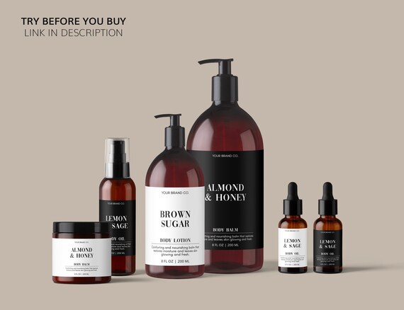 Body Product Label Templates EDITABLE Custom Beauty Product - Etsy