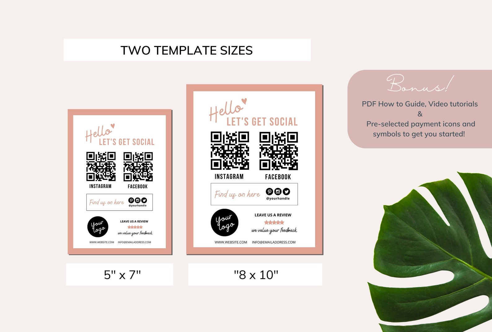 Editable QR Code Sign, Social Media QR Code Sign Template, Printable ...