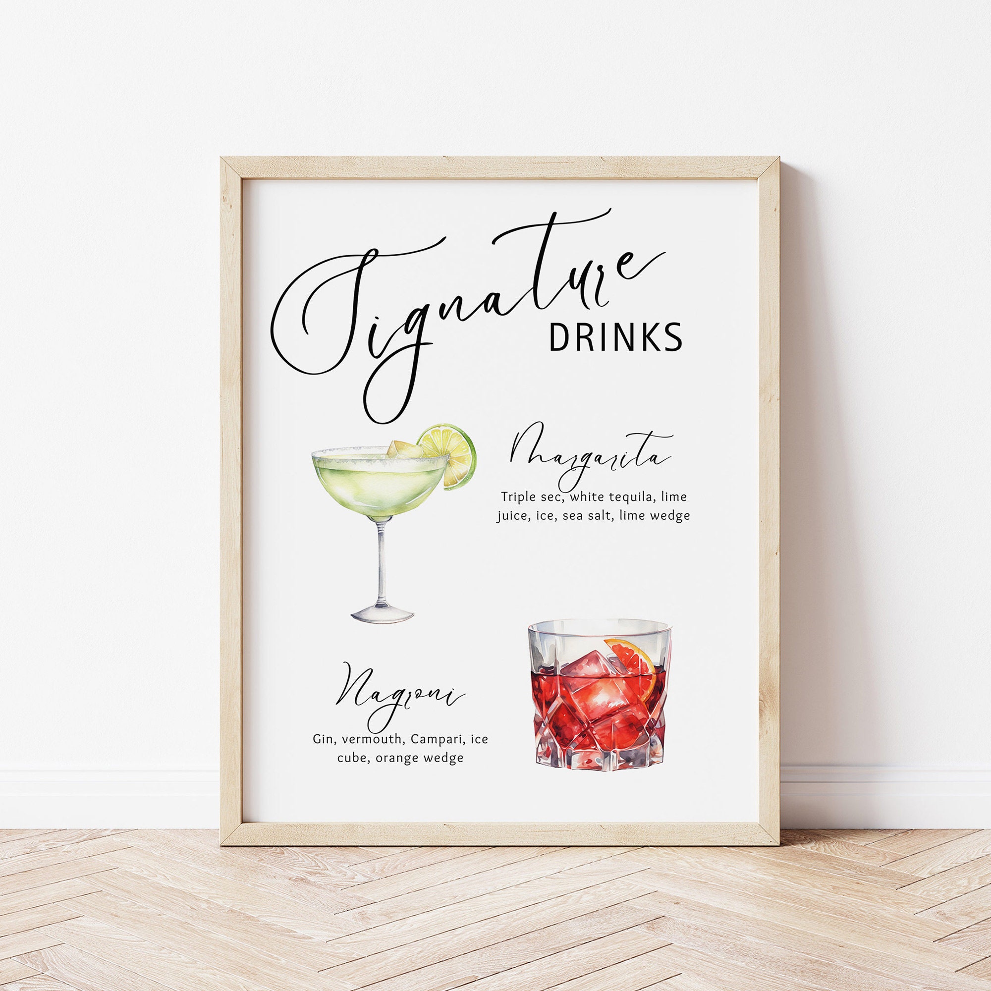 Signature Drinks Sign Printable Cocktails Sign Modern - Etsy