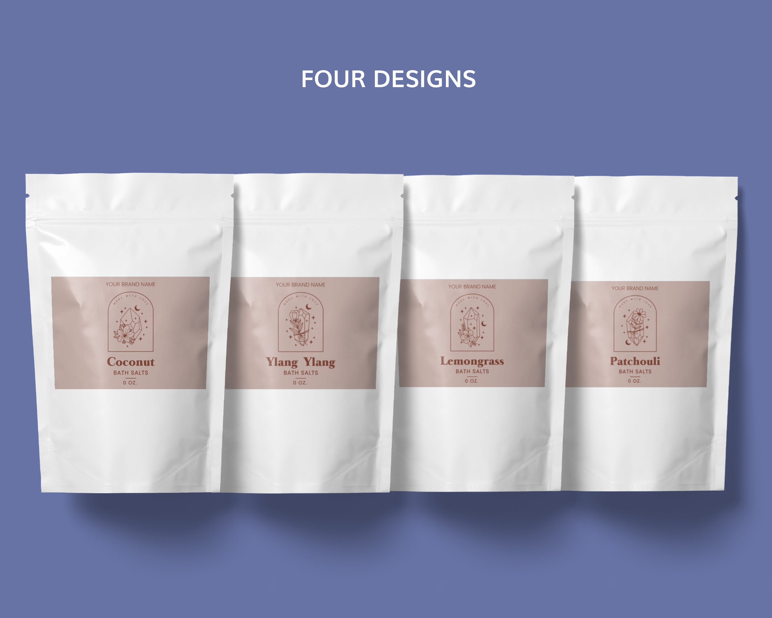 Editable Celestial Label, DIY Bath Salts Label, Bath Soak Label in Two ...