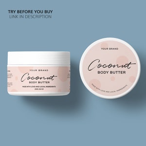 DIY Body Butter Label, Wrap Around Label, Editable Body Butter, Beauty ...