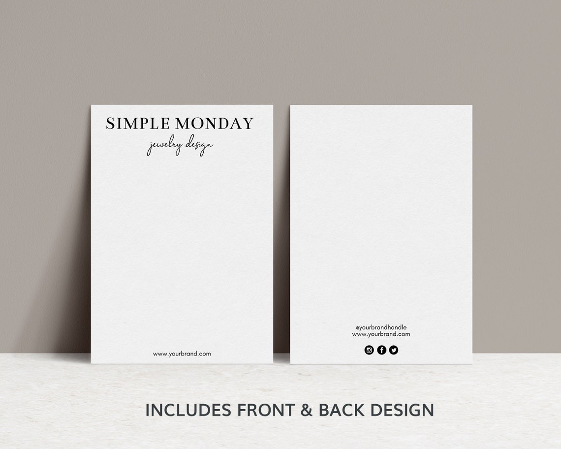 Minimal Jewelry Display Cards Custom Earring Display Cards | Etsy
