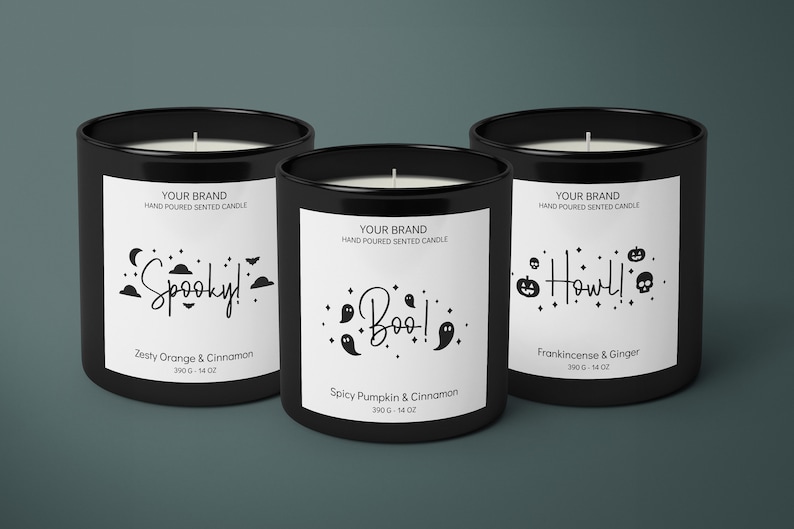 Editable HALLOWEEN Candle Label Template, Halloween Printable, Editable ...