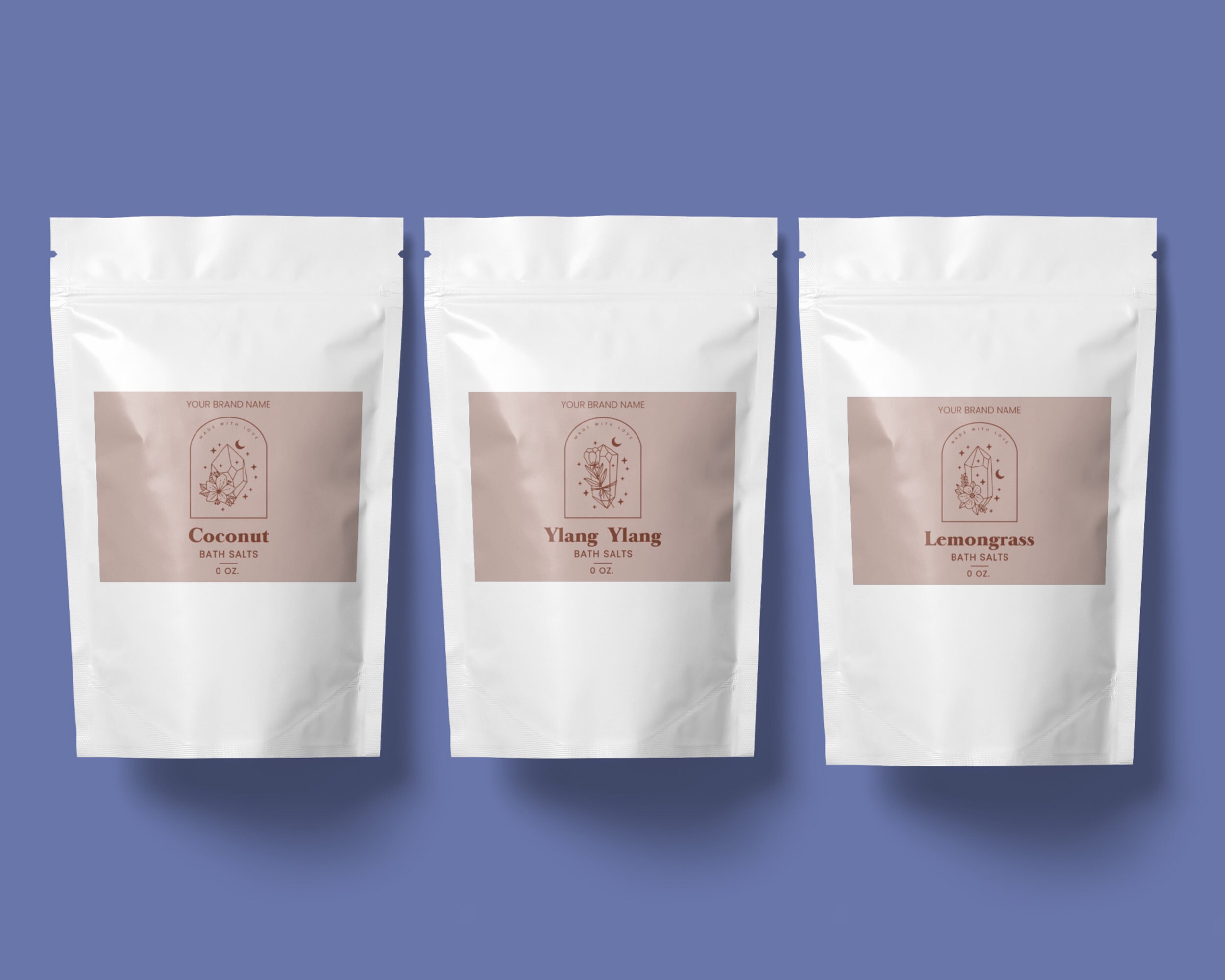 Editable Celestial Label, DIY Bath Salts Label, Bath Soak Label in Two ...