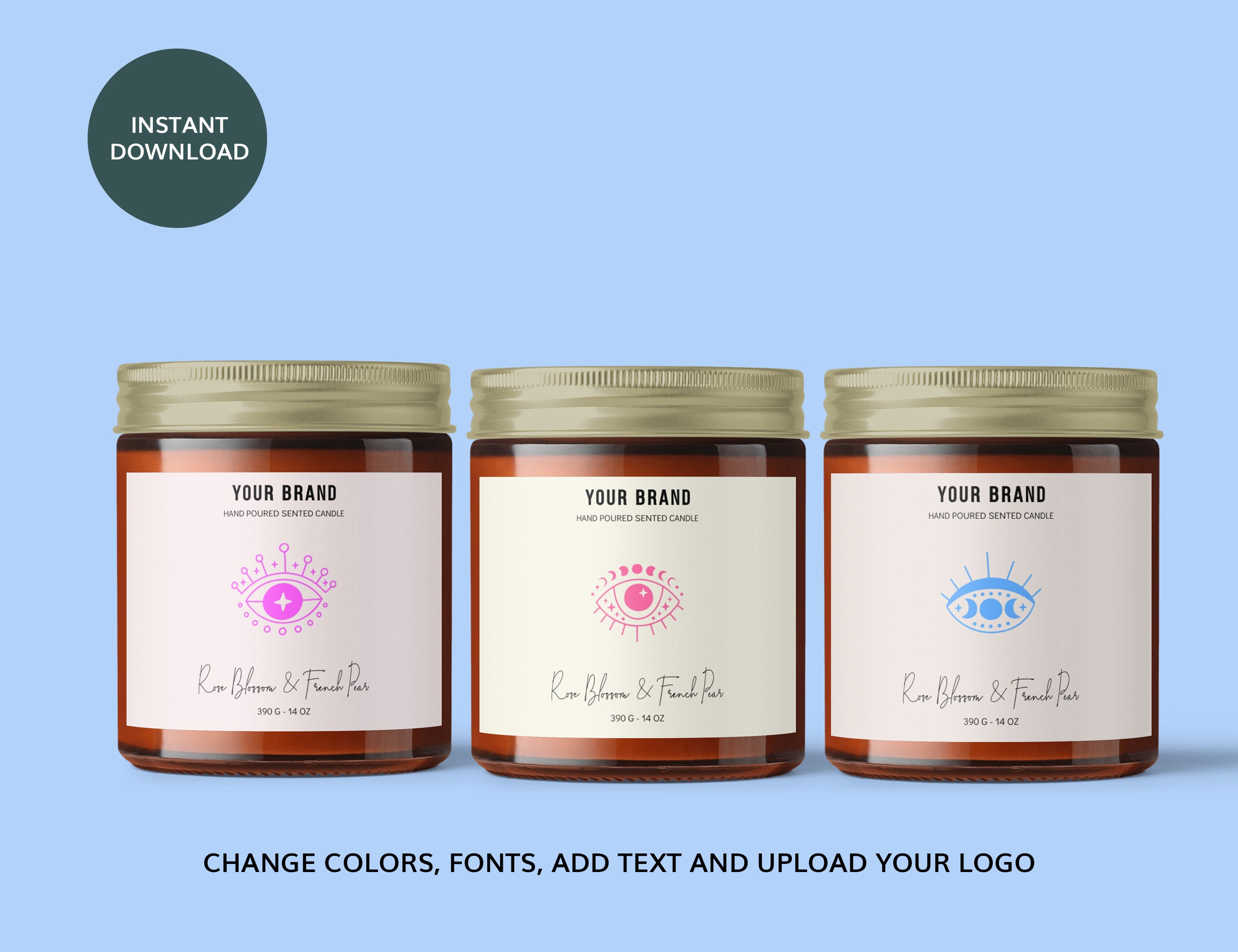 Editable Minimal Candle Label Candle Sticker Template Custom - Etsy