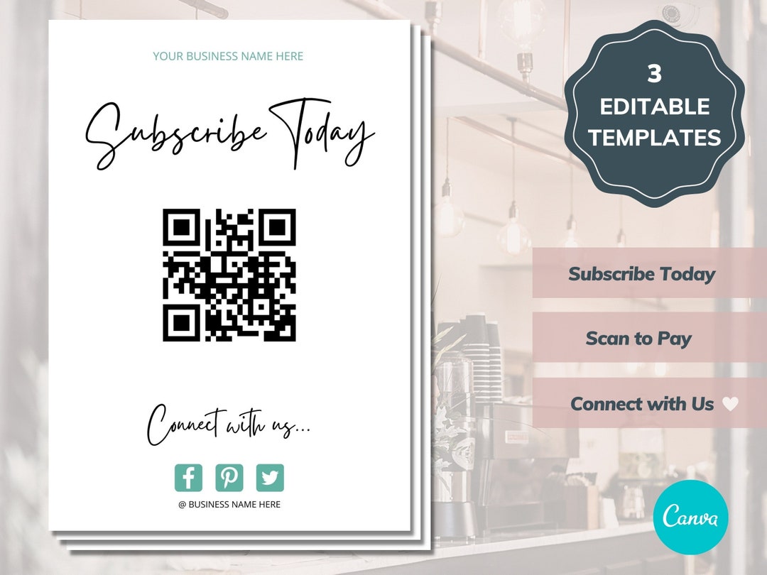 QR Code Sign, Social Media Sign, Small Business Sign, Personalised Sign ...