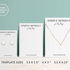 Minimal Jewelry Display Cards, Custom Earring Display Cards, DIY ...