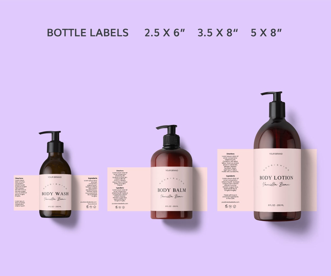 Editable Body Product Labels Cosmetic Labels Printable DIY - Etsy