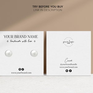 Minimal Jewelry Display Cards Custom Earring Display Cards - Etsy Australia